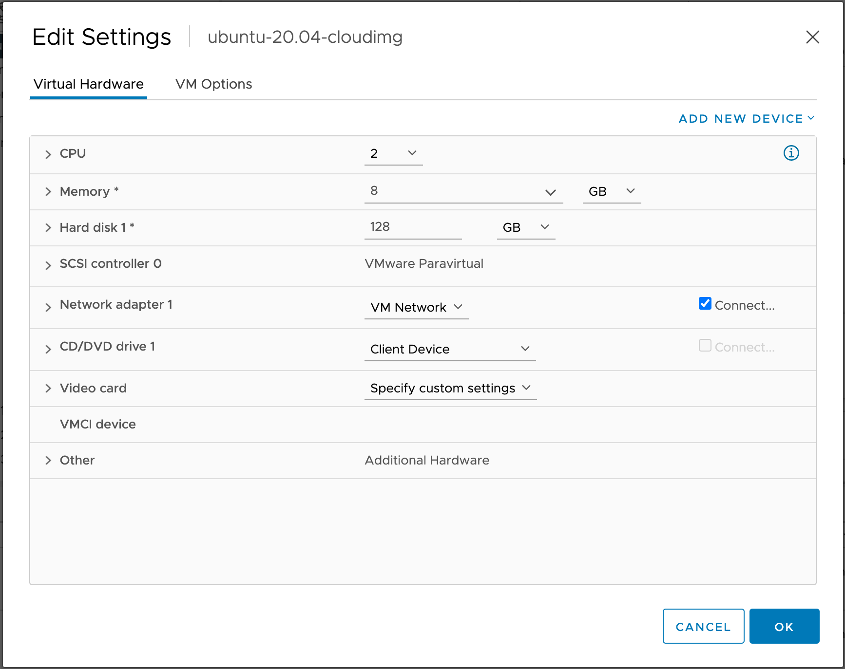 Using the Ubuntu Cloud Image in VMware – D-nix.nl